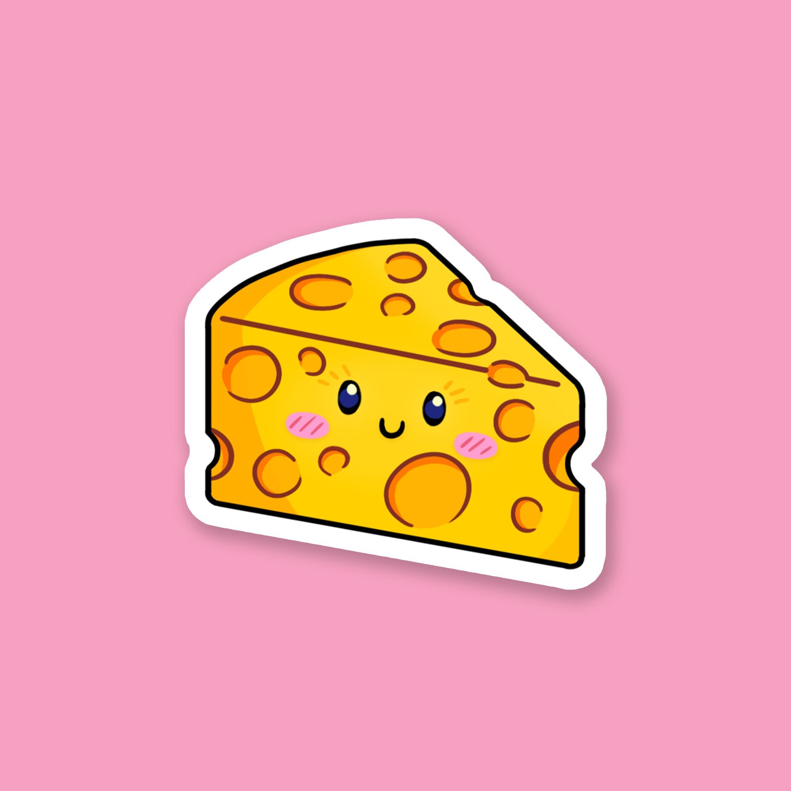 Small Cute Cheese Sticker, Kawaii Cheese, Cute Cheese, Cheese Lover ...