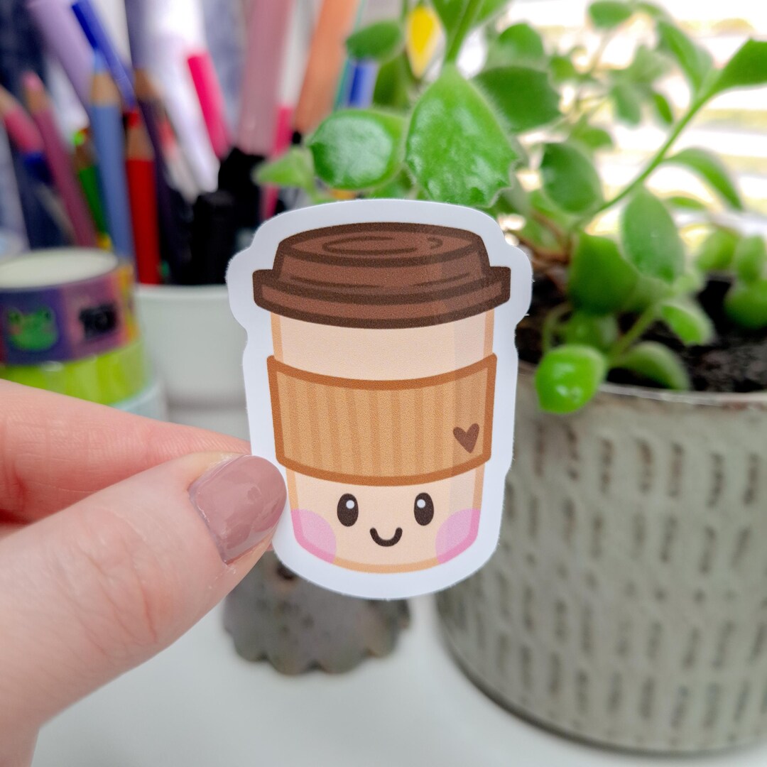 Small Cute Coffee Sticker, Kawaii Coffee, Cute Coffee, Coffee to Go ...