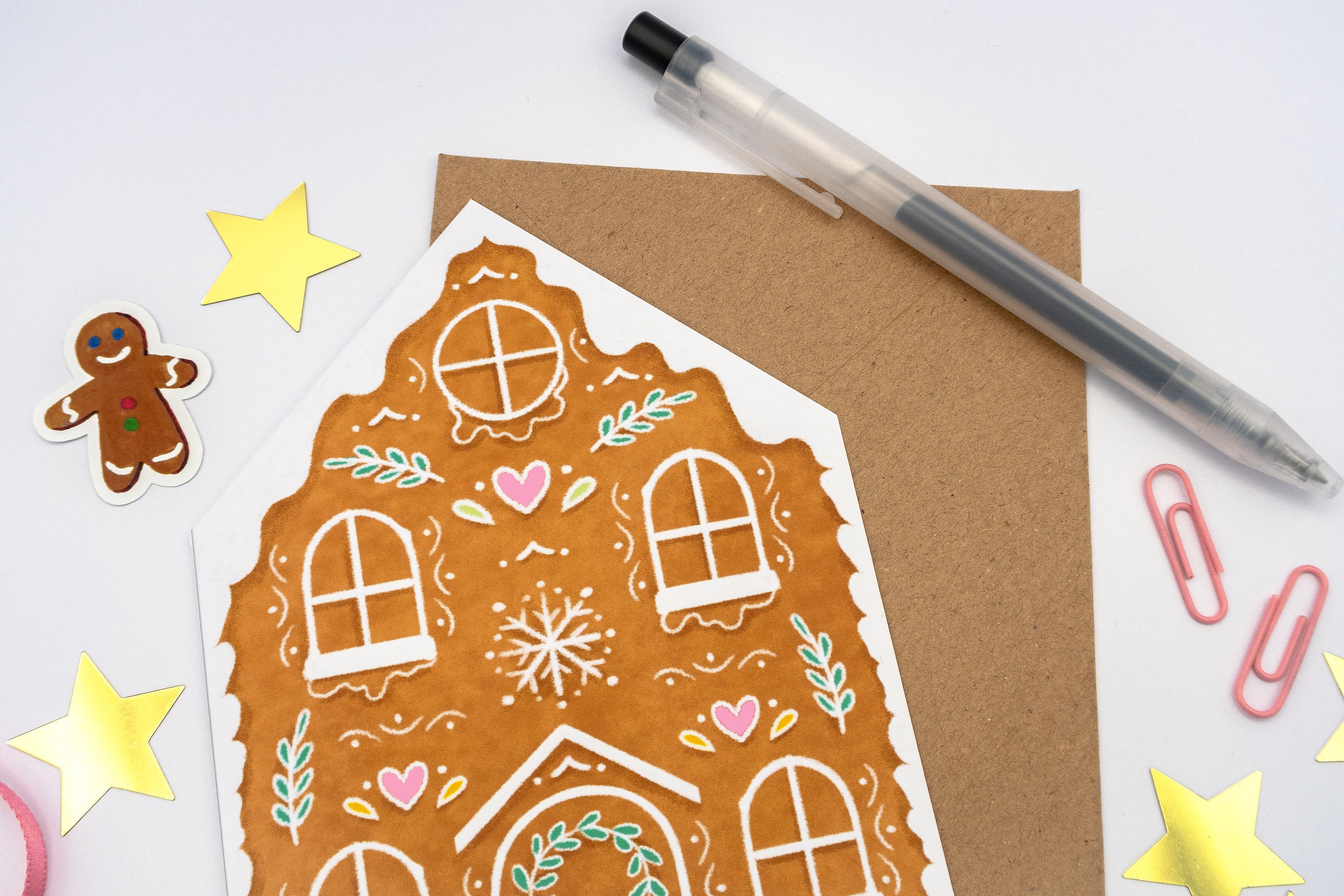 A6 Gingerbread House Christmas Card Cute Christmas Card - Etsy