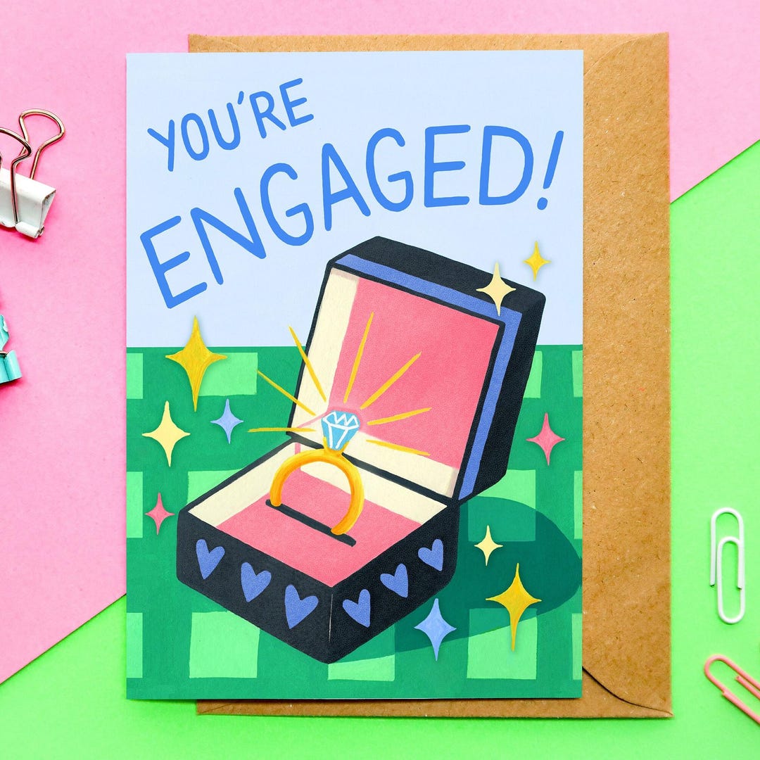 You're Engaged Card | Engagement Ring Box Design, Proposal ...