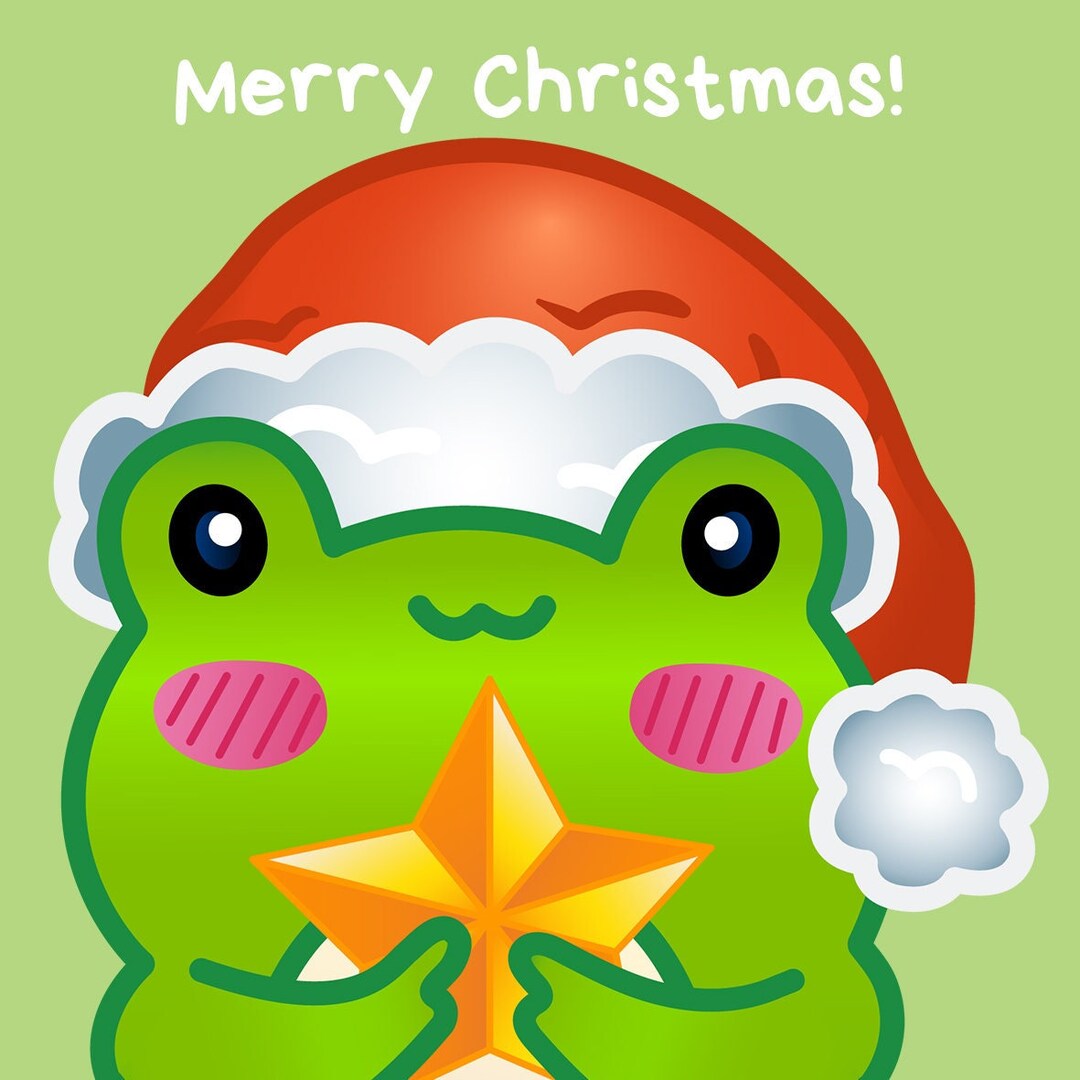 Christmas Frog Card Cute Frog Frog Art Cute Christmas - Etsy