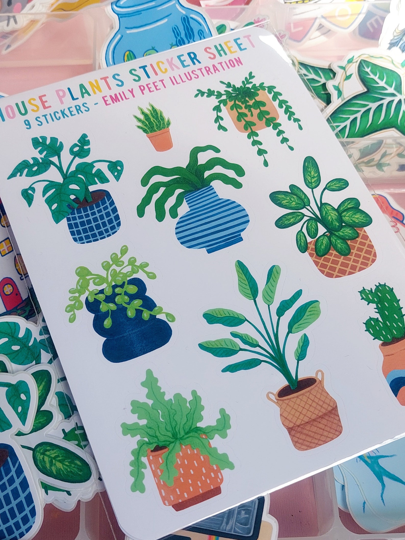 House Plants Sticker Sheet | Small Plant Stickers, Botanical Art ...