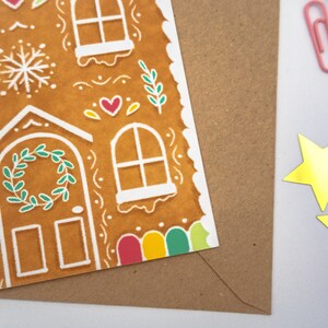 A6 Gingerbread House Christmas Card Cute Christmas Card - Etsy