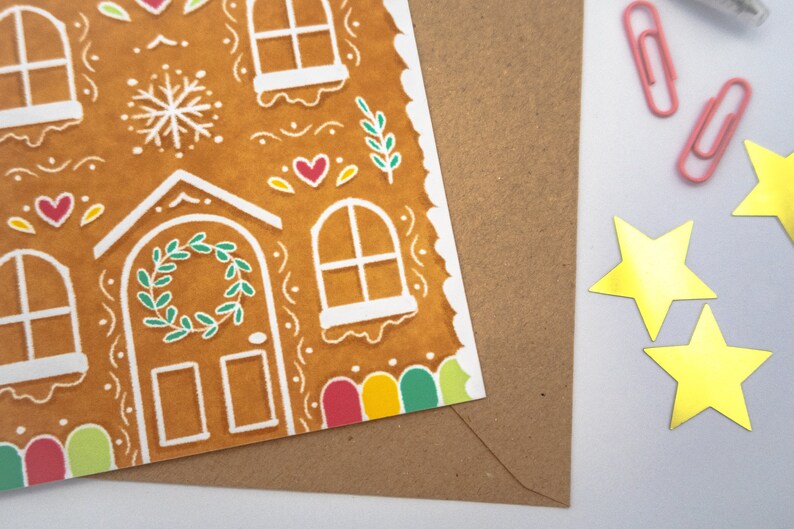 A6 Gingerbread House Christmas Card Cute Christmas Card - Etsy
