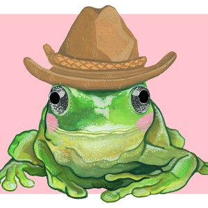 Cowboy Frog | Frog Painting, Frog in Hat, Cute Frog, Frog Art, Cowboy ...