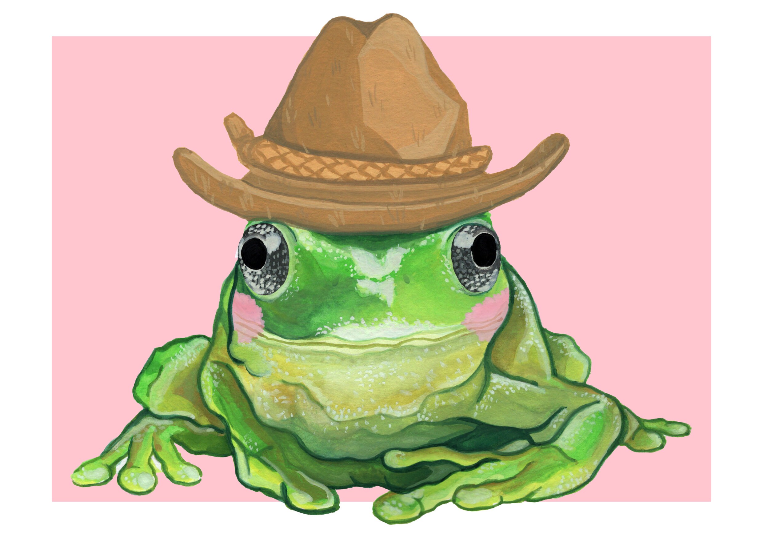 Frog Wearing A Cowboy Hat Sticker Electronics Accessories Laptop 