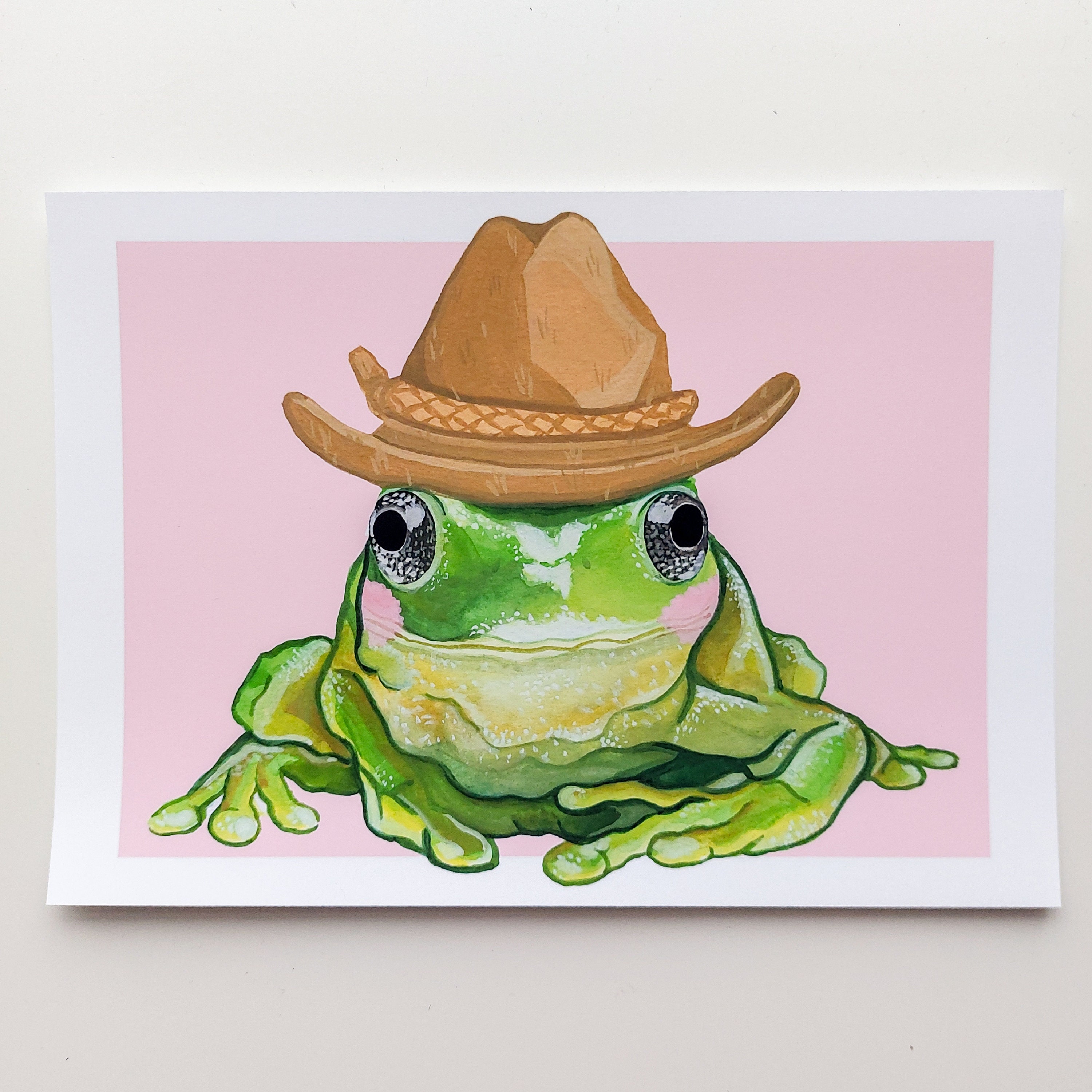 Cowboy Frog Frog Painting Frog in Hat Cute Frog Frog Art - Etsy