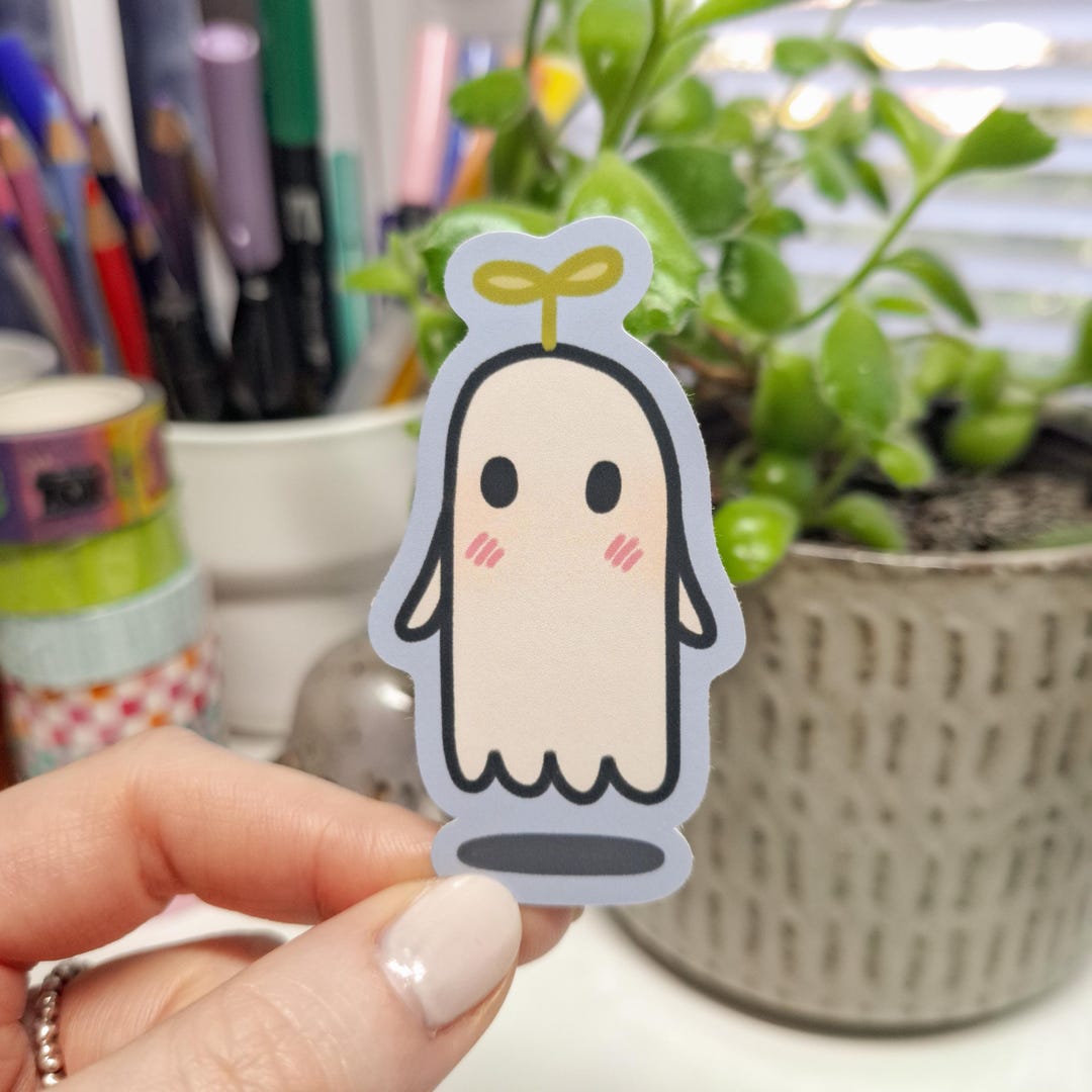 Cute Ghost Sticker | Ghost Vinyl Sticker, Ghost Sprout, Ghost Blush ...