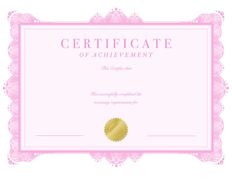 Printable, Certificate of Achievement, Certificate of Completion ...