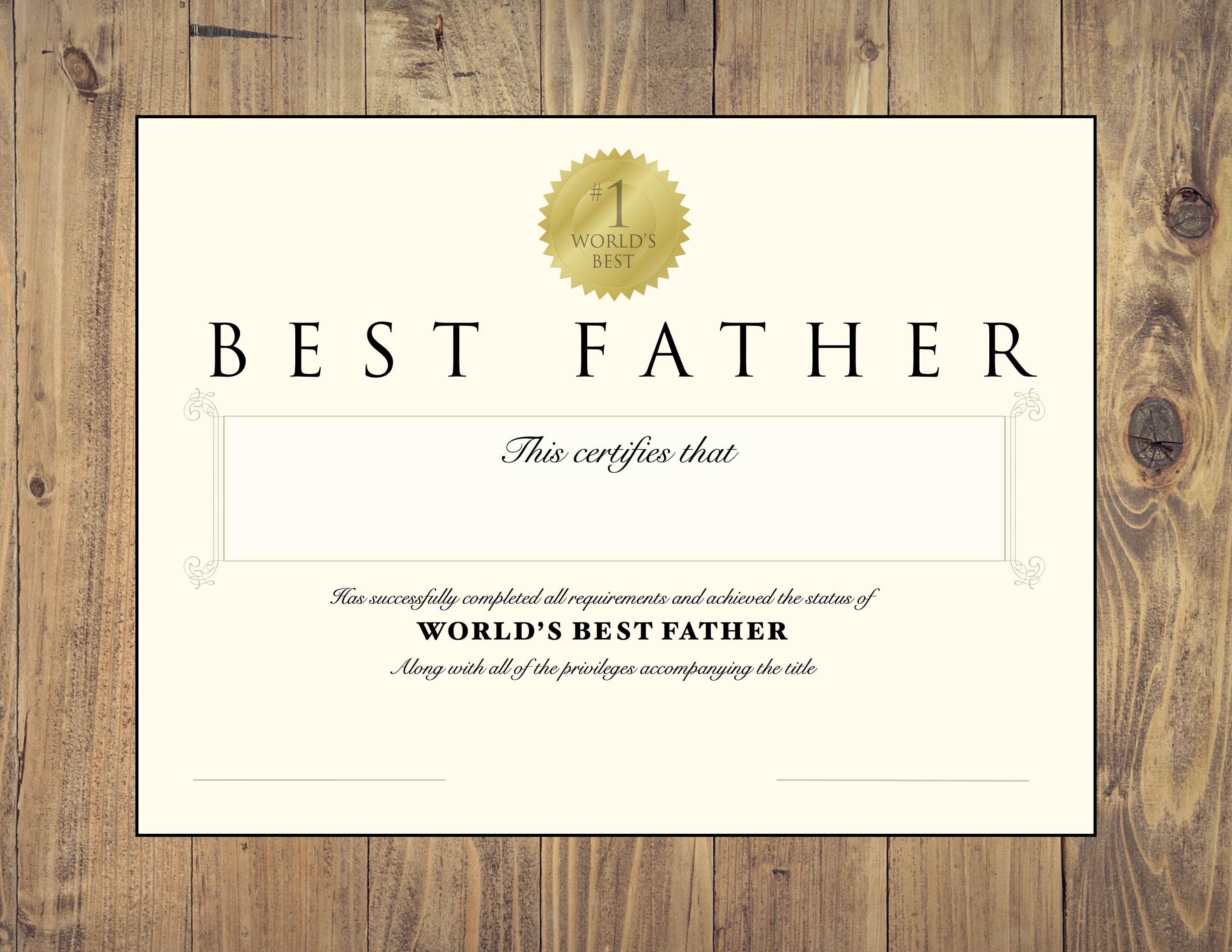 Father's Day, Father's Birthday, Certificate, Printable, Editable ...