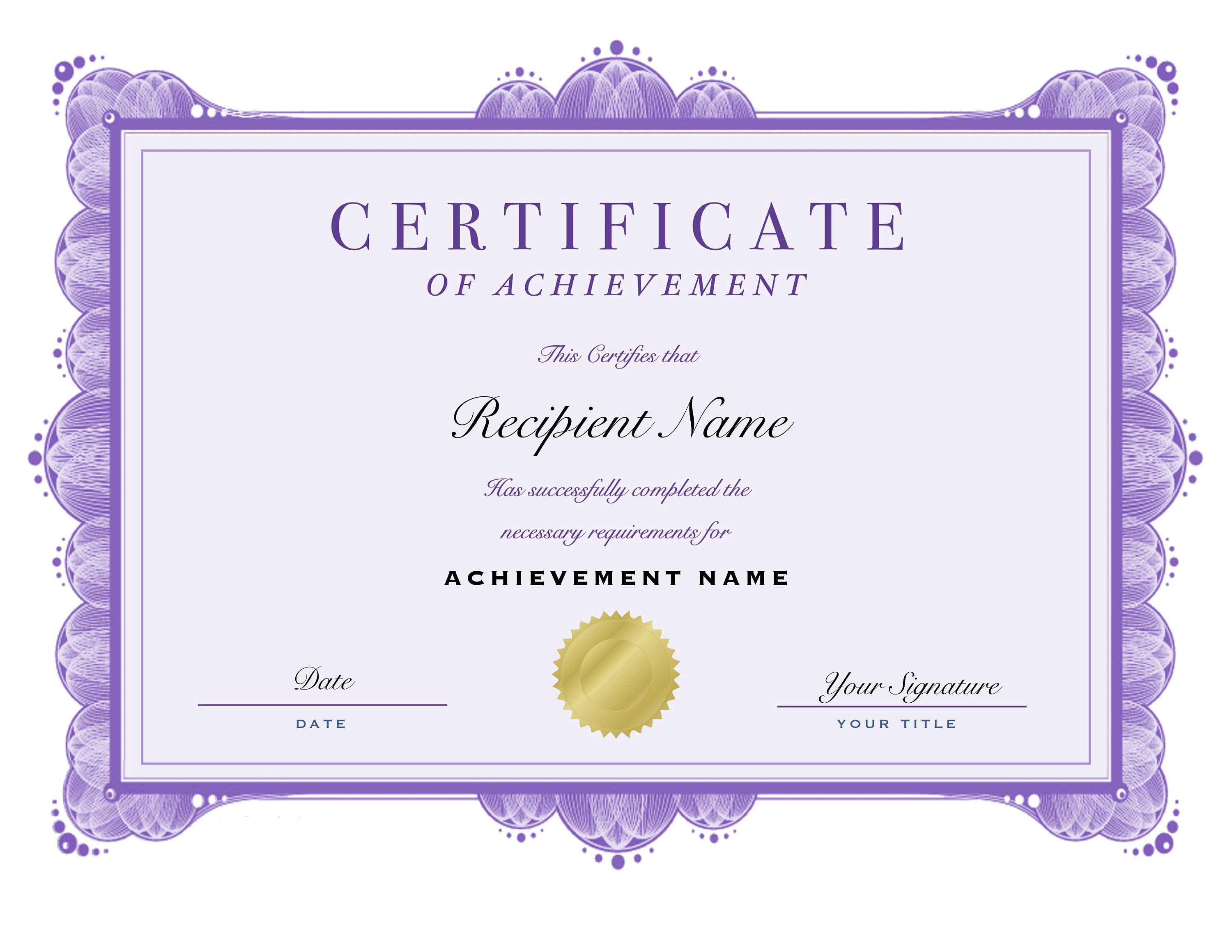 Printable, Certificate of Achievement, Certificate of Completion ...