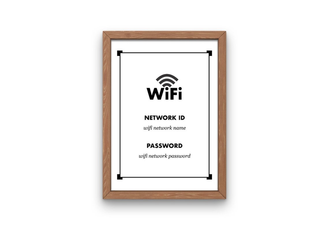 Printable, Wifi Login Sign, Wifi Customer Sign, Wifi Guest Sign, Wifi ...