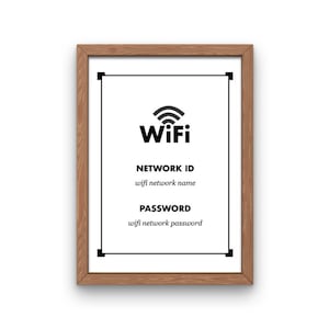 Printable, Wifi Login Sign, Wifi Customer Sign, Wifi Guest Sign, Wifi ...