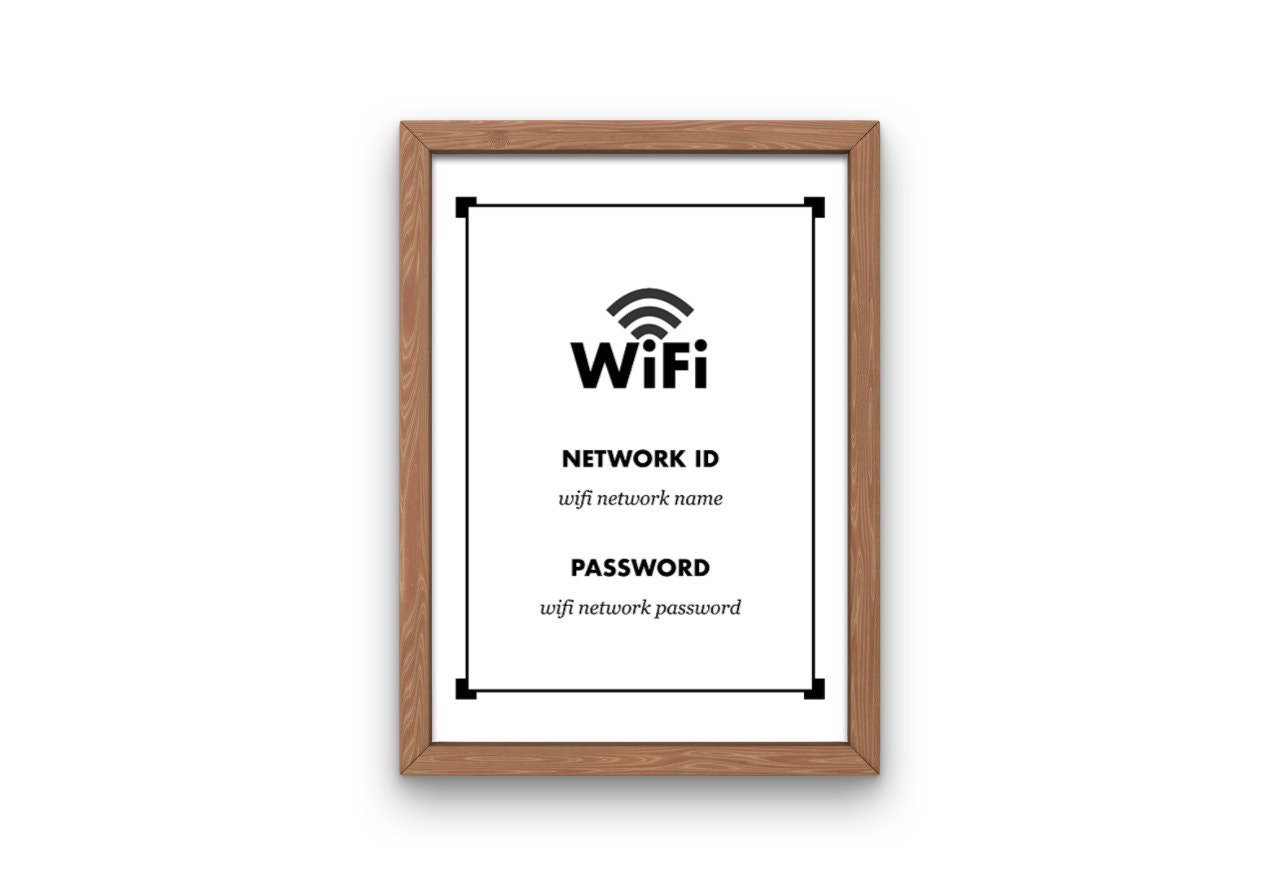 Printable, Wifi Login Sign, Wifi Customer Sign, Wifi Guest Sign, Wifi ...