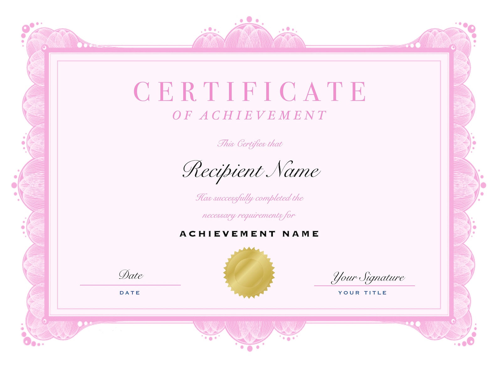 Printable, Certificate of Achievement, Certificate of Completion ...