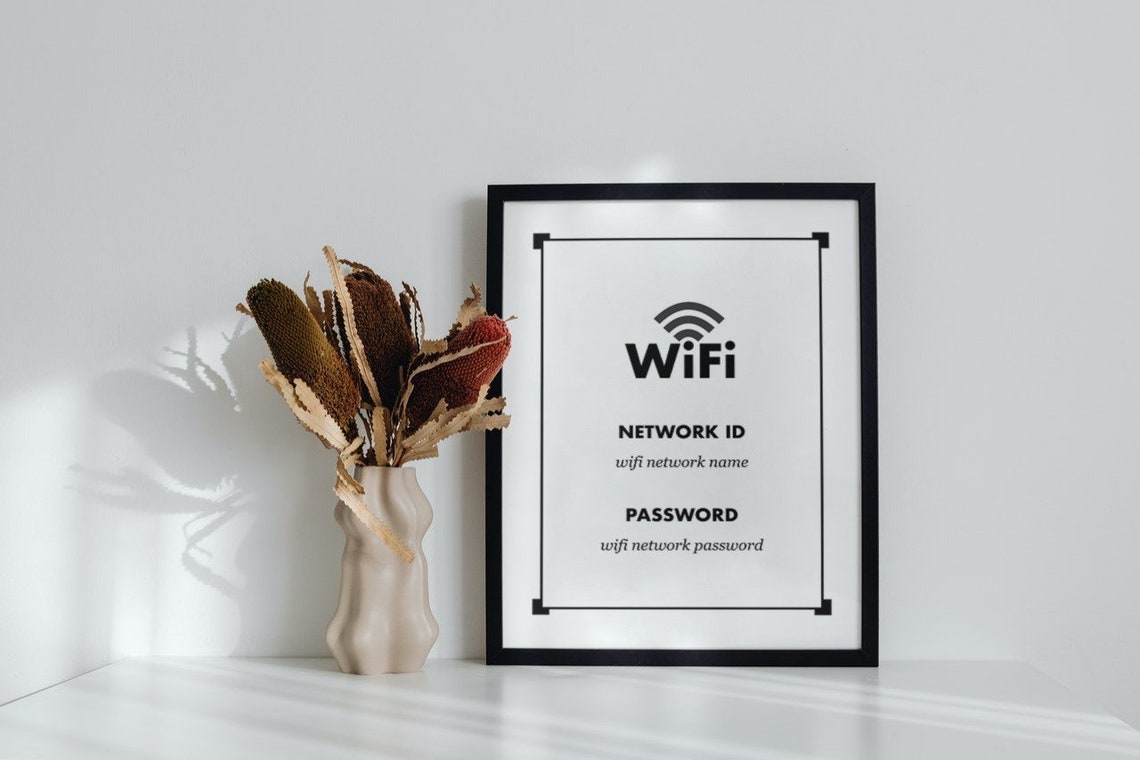 Printable, Wifi Login Sign, Wifi Customer Sign, Wifi Guest Sign, Wifi ...