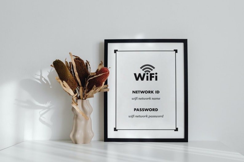 Printable, Wifi Login Sign, Wifi Customer Sign, Wifi Guest Sign, Wifi ...