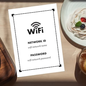 Printable, Wifi Login Sign, Wifi Customer Sign, Wifi Guest Sign, Wifi ...