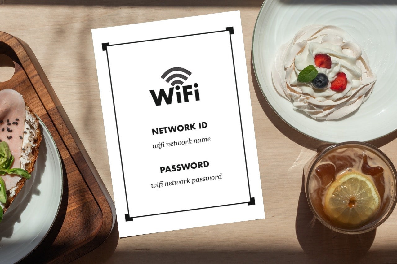 Printable, Wifi Login Sign, Wifi Customer Sign, Wifi Guest Sign, Wifi ...