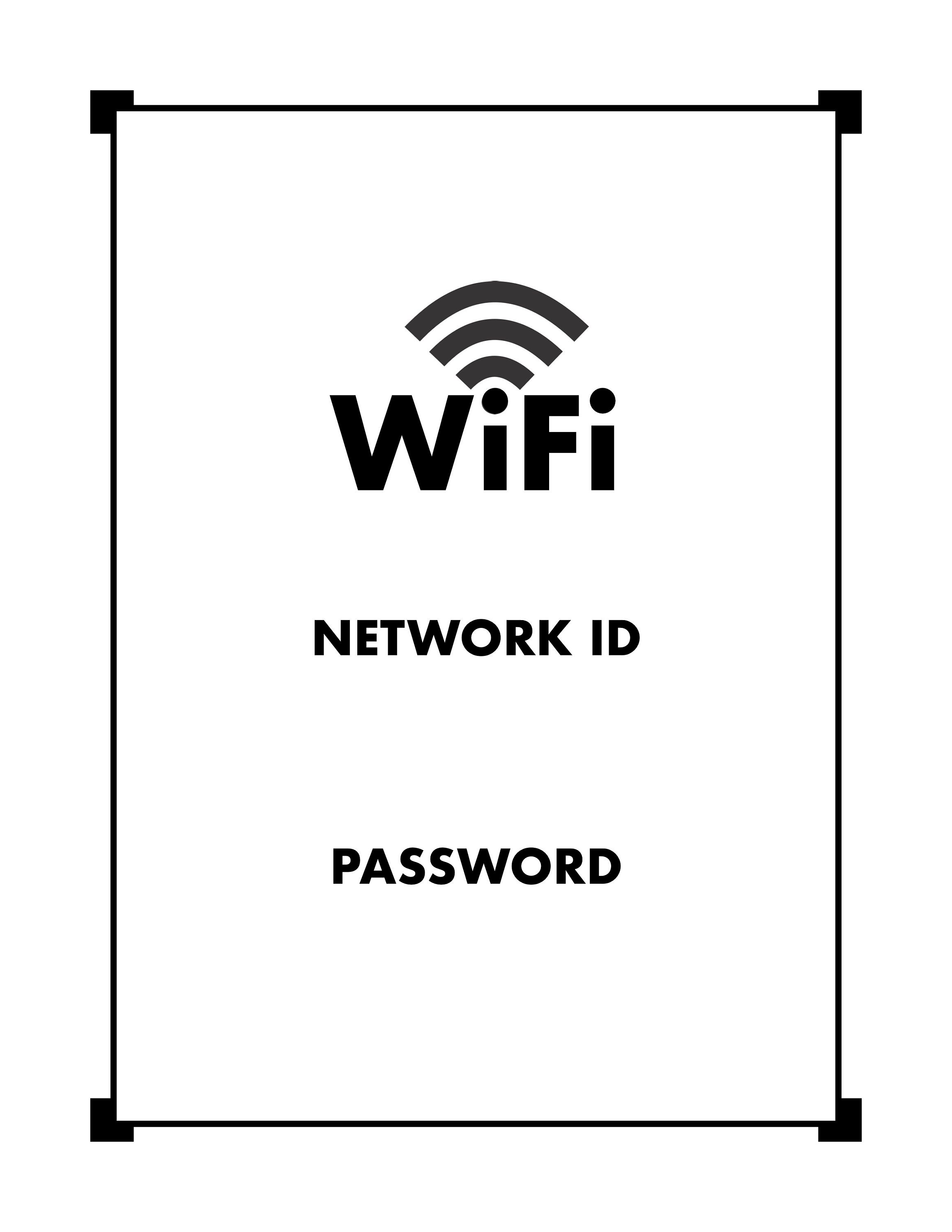 Printable, Wifi Login Sign, Wifi Customer Sign, Wifi Guest Sign, Wifi ...