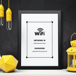 Printable, Wifi Login Sign, Wifi Customer Sign, Wifi Guest Sign, Wifi ...