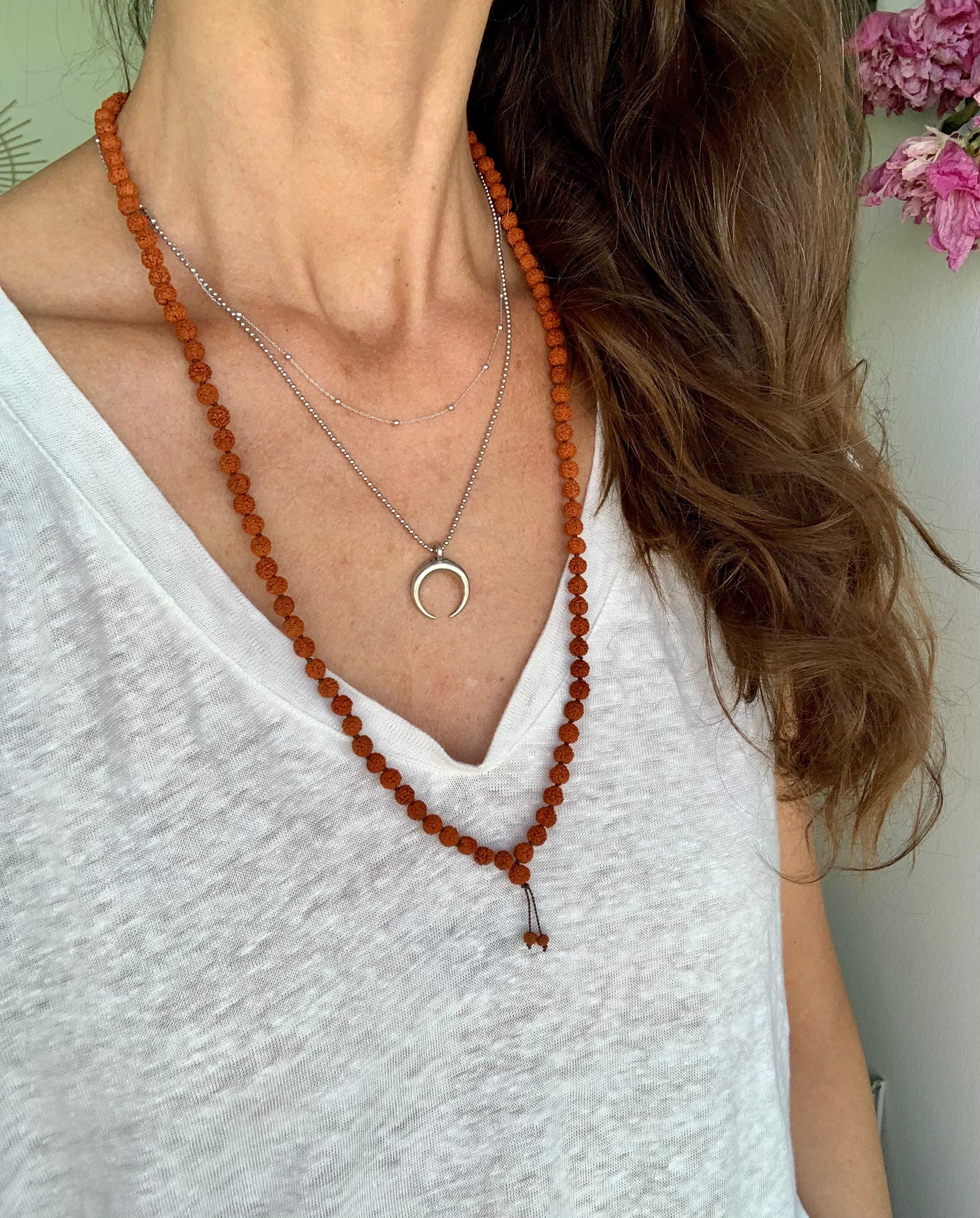 Rudraksha Hand Knotted Mala. Traditional Rudraksha Mala. - Etsy UK Rudraksha Hand Knotted Mala. Traditional Rudraksha Mala. - Etsy UK