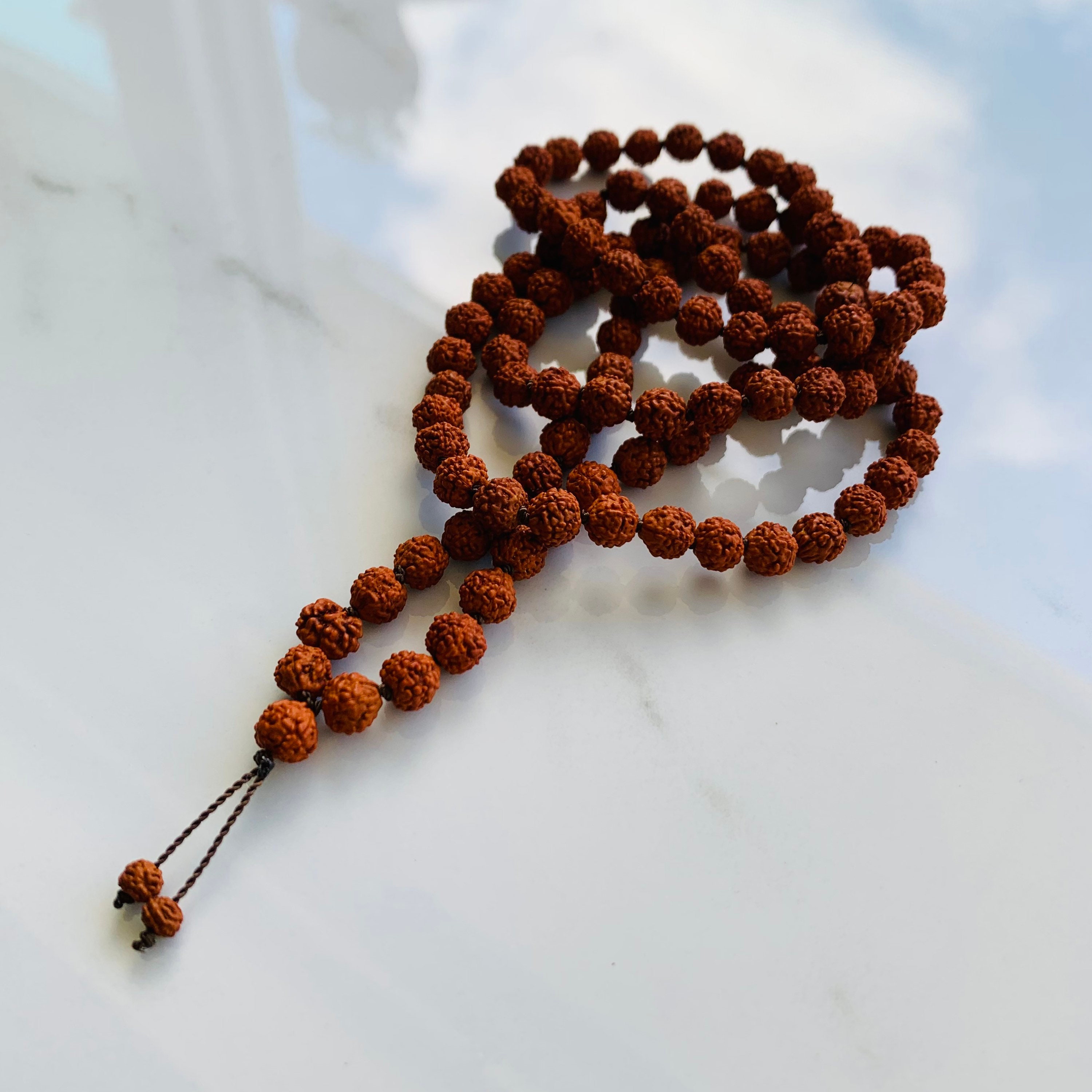 Rudraksha Hand Knotted Mala. Traditional Rudraksha Mala. - Etsy UK