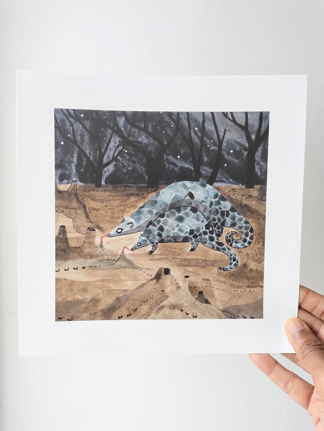 Giclee Print - Pangolins Night Foraging - Etsy