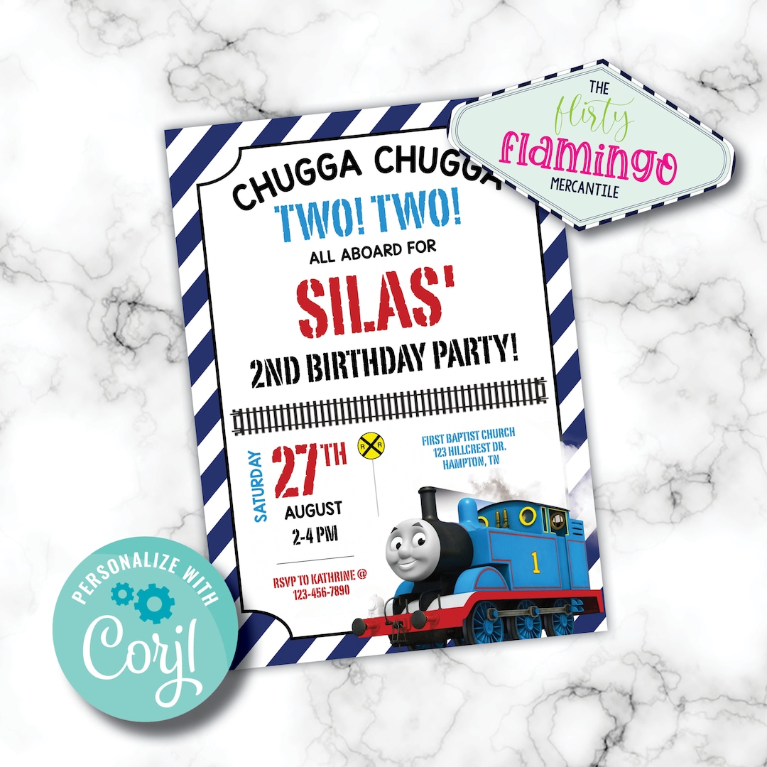 Thomas Train Invitation, Thomas Birthday Invitation, Thomas the Tank ...