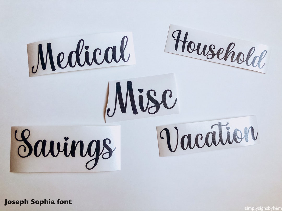 A6 Labels for Cash Envelopes Vinyl Decals DECALS ONLY Custom Sinking ...