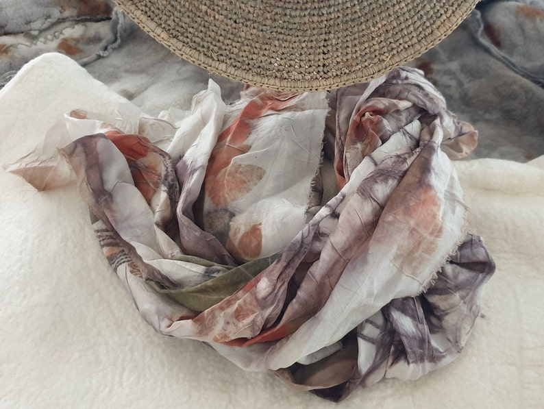 Eco Print Silk Scarf / Eco Print Silk Shawl - Etsy