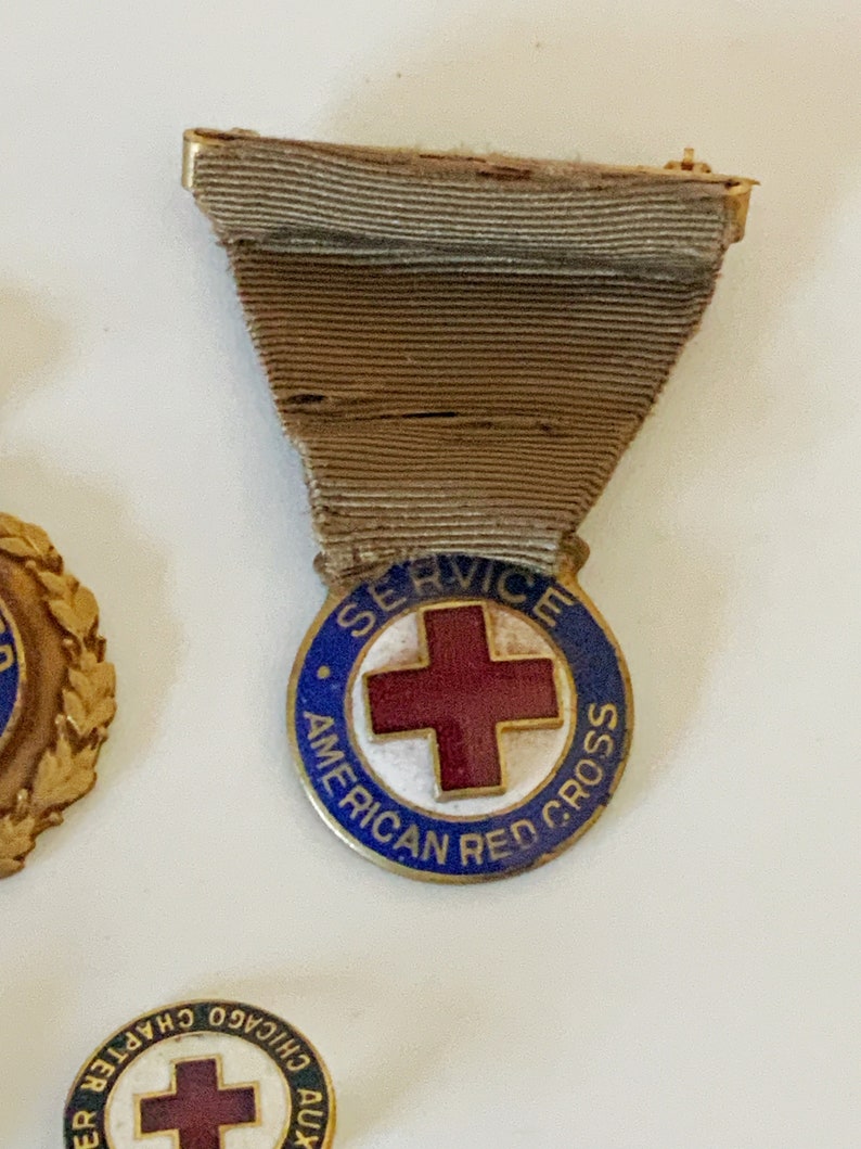 5 WWI Vintage American Red Cross Distinguished Service Medals & Pins ...