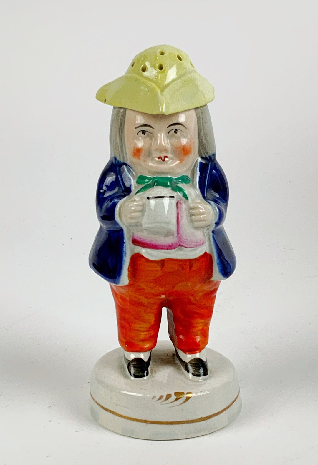 Antique Figural Toby Staffordshire Porcelain Sugar Shaker / Muffineer ...