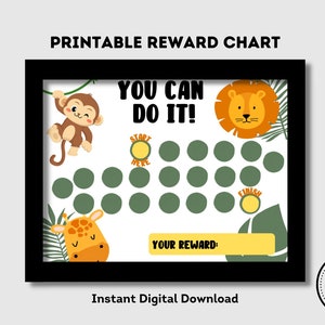 Printable Safari Animal Reward Chart, Sticker Chart, Behavior Chart ...