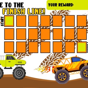 Monster Truck, Printable, Reward Chart, Sticker Chart, Behavior Chart ...
