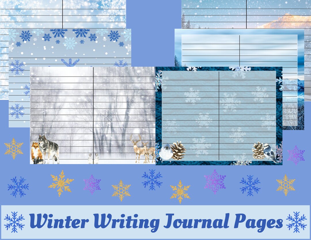 Winter Writing Junk Journal Pages Winter Journal Paper Winter Writing ...
