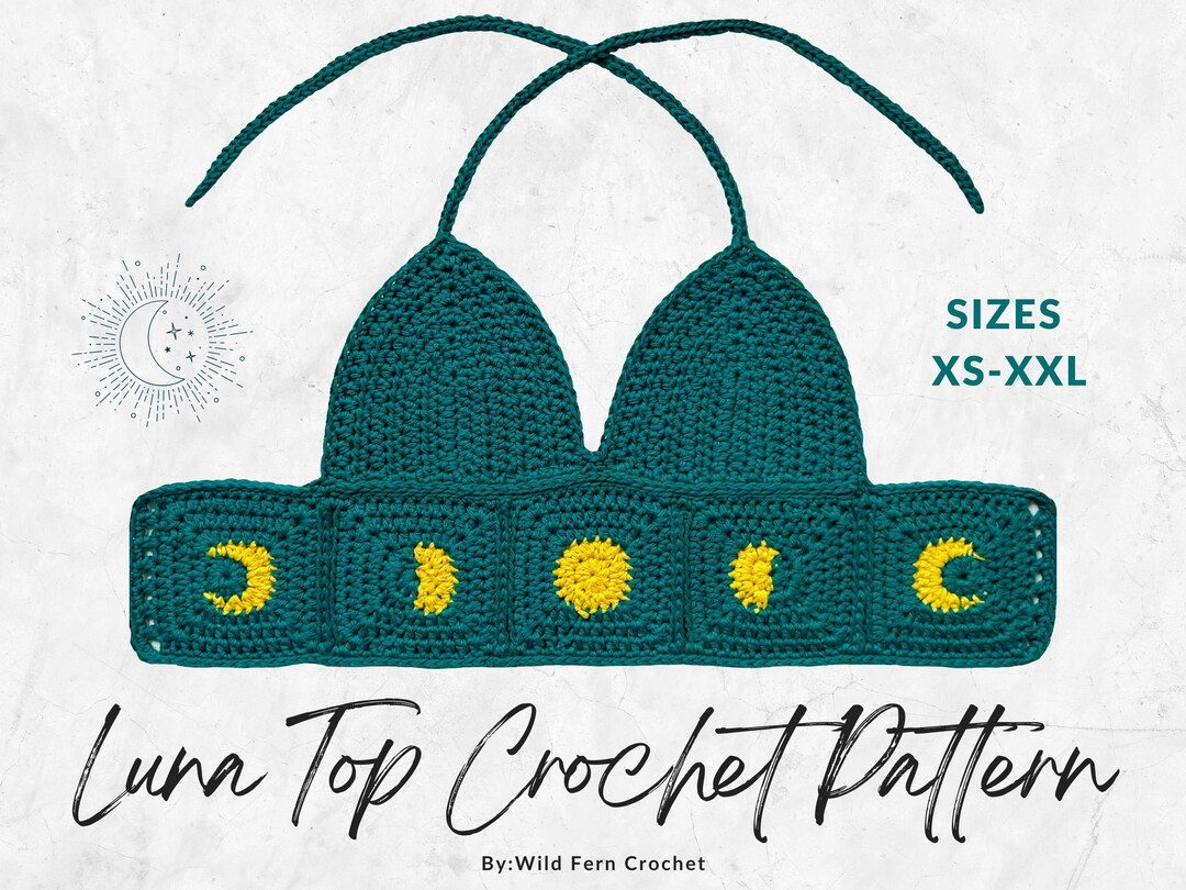 Crochet Luna Top PDF PATTERN // Phases of the Moon Granny Square ...