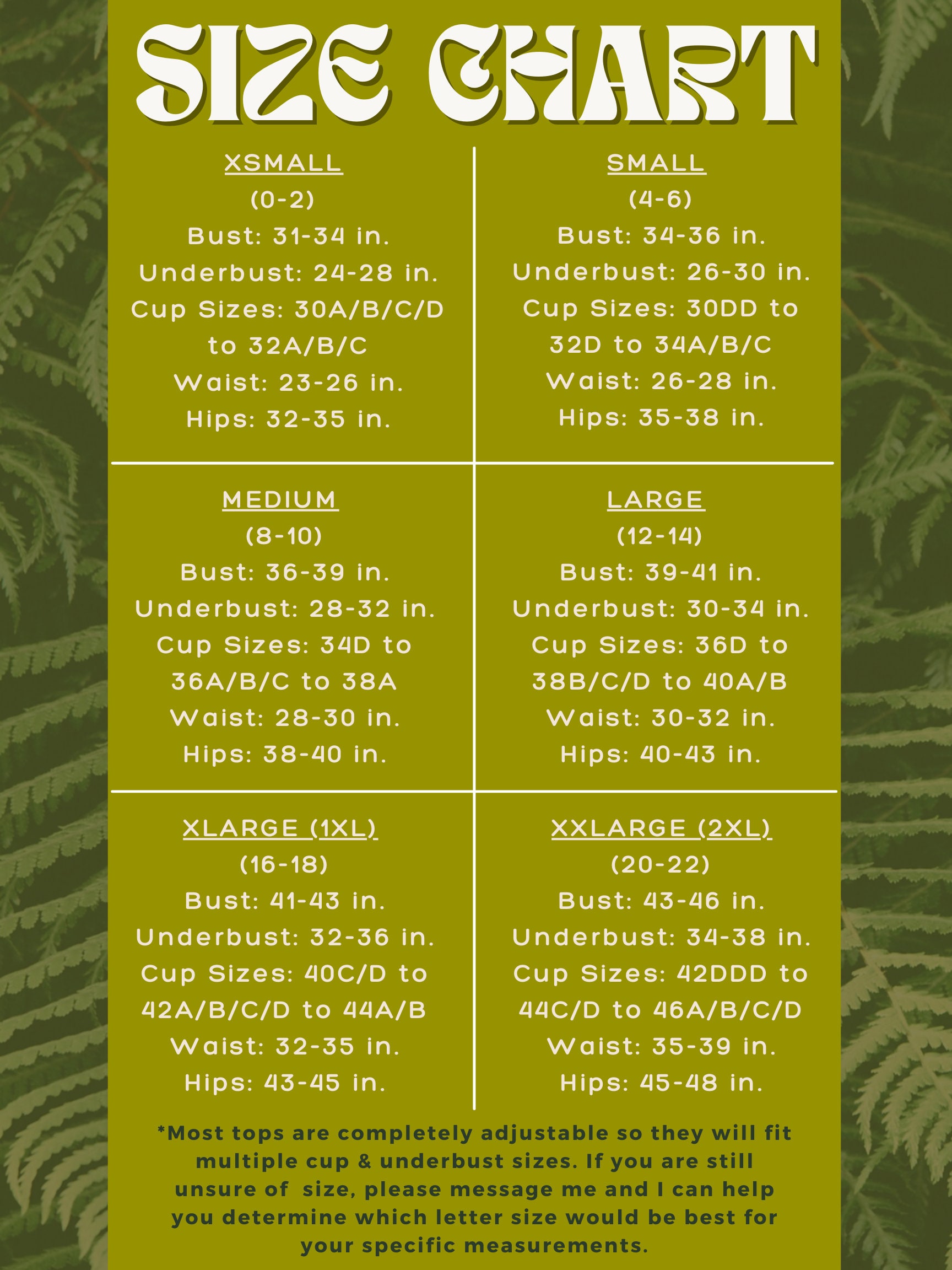 Size Chart to Reference for Clothing Only - Not for Sale - DO NOT ...