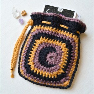 MADE-TO-ORDER // Crochet Crescent Moon Drawstring Pouch // Customizable ...