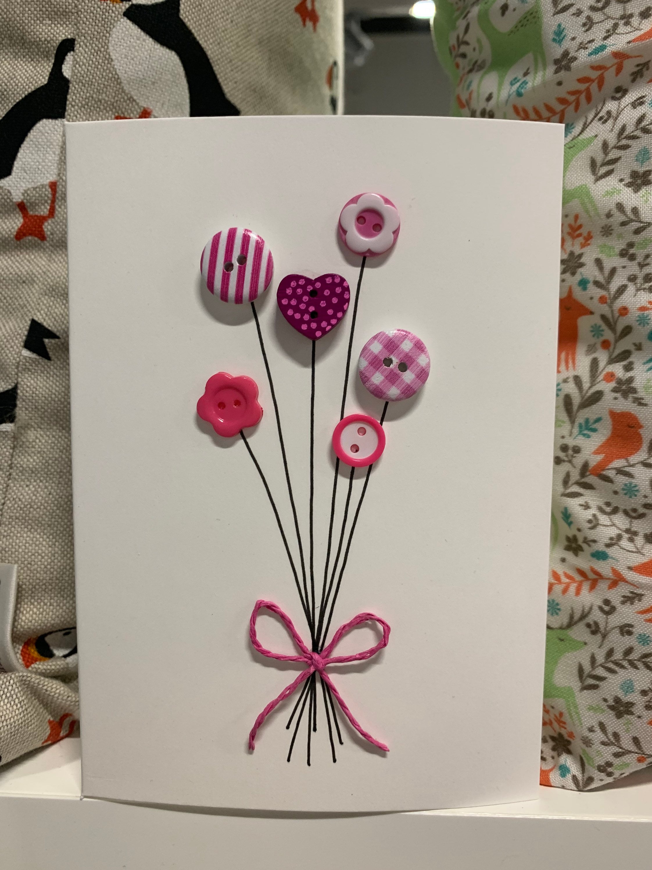 Blank card. Flower card. Button flower card. | Etsy