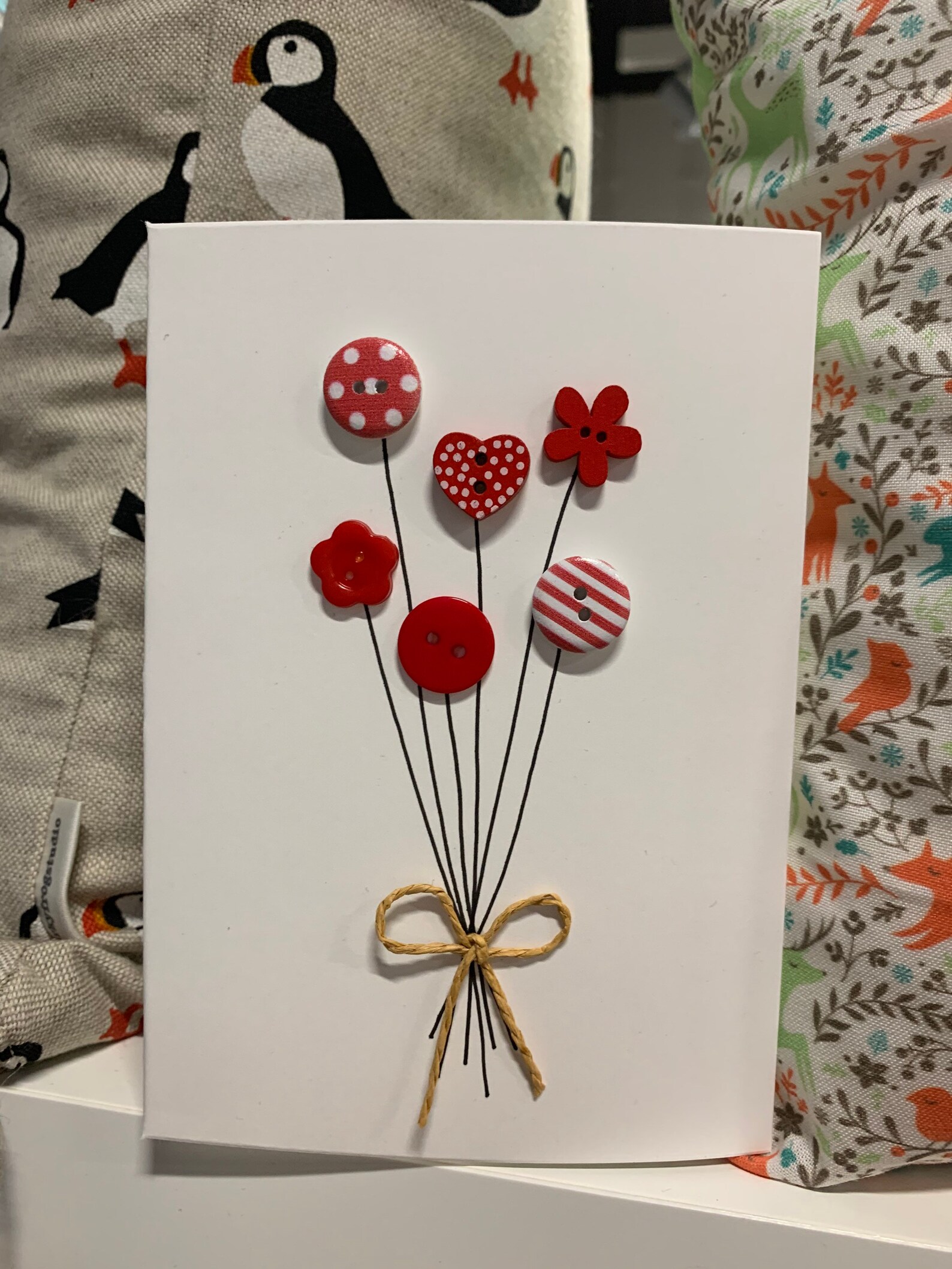 Blank card. Flower card. Button flower card. | Etsy