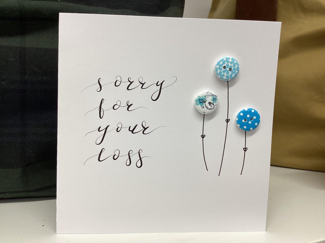 Sorry for Your Lost Card. Sympathy Card. Calligraphy Card. Flower Card ...