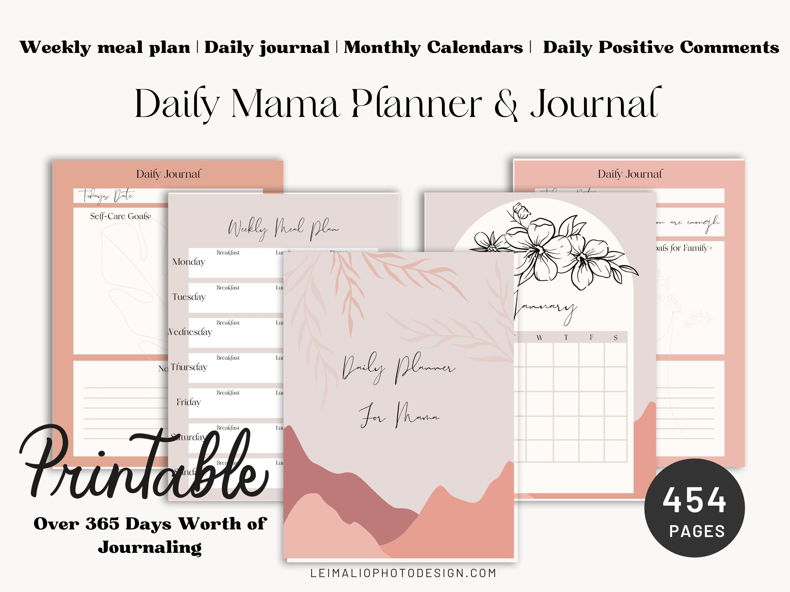 Daily Planner & Journal for Mama - Etsy