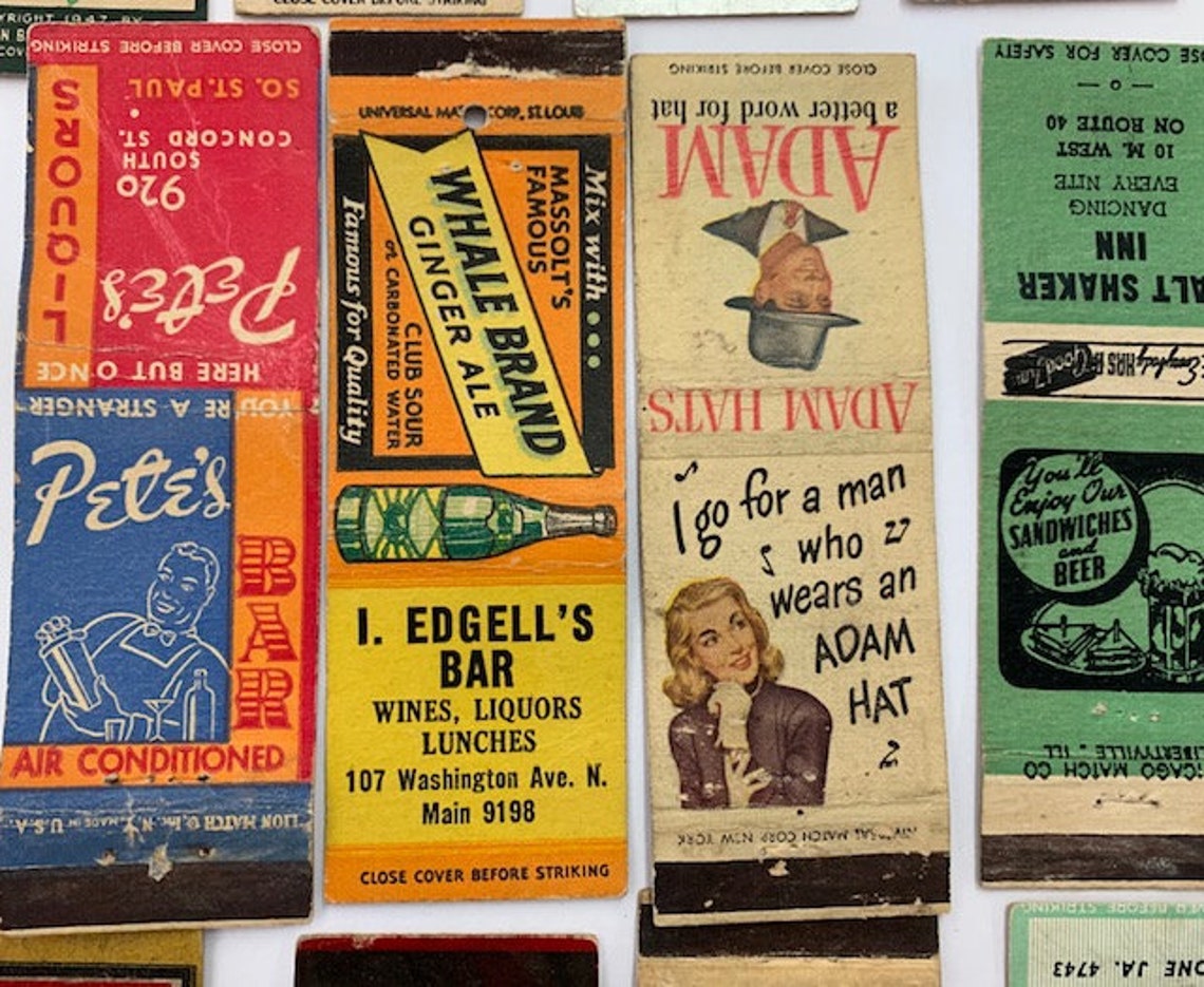 61 Vintage Advertisement Matchbooks C 1930s-1940s Made in - Etsy