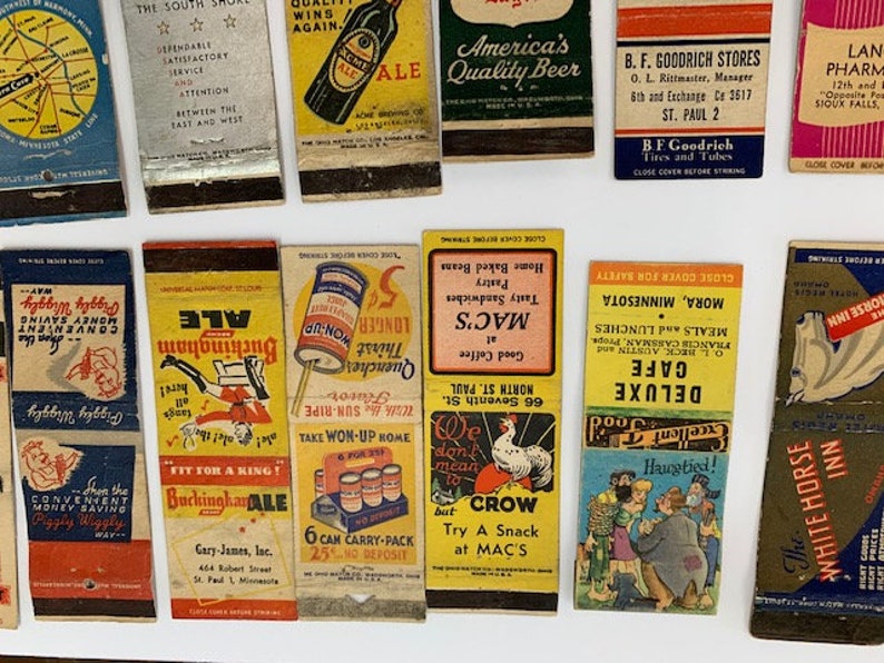 61 Vintage Advertisement Matchbooks C 1930s-1940s, Made in U.S.A ...