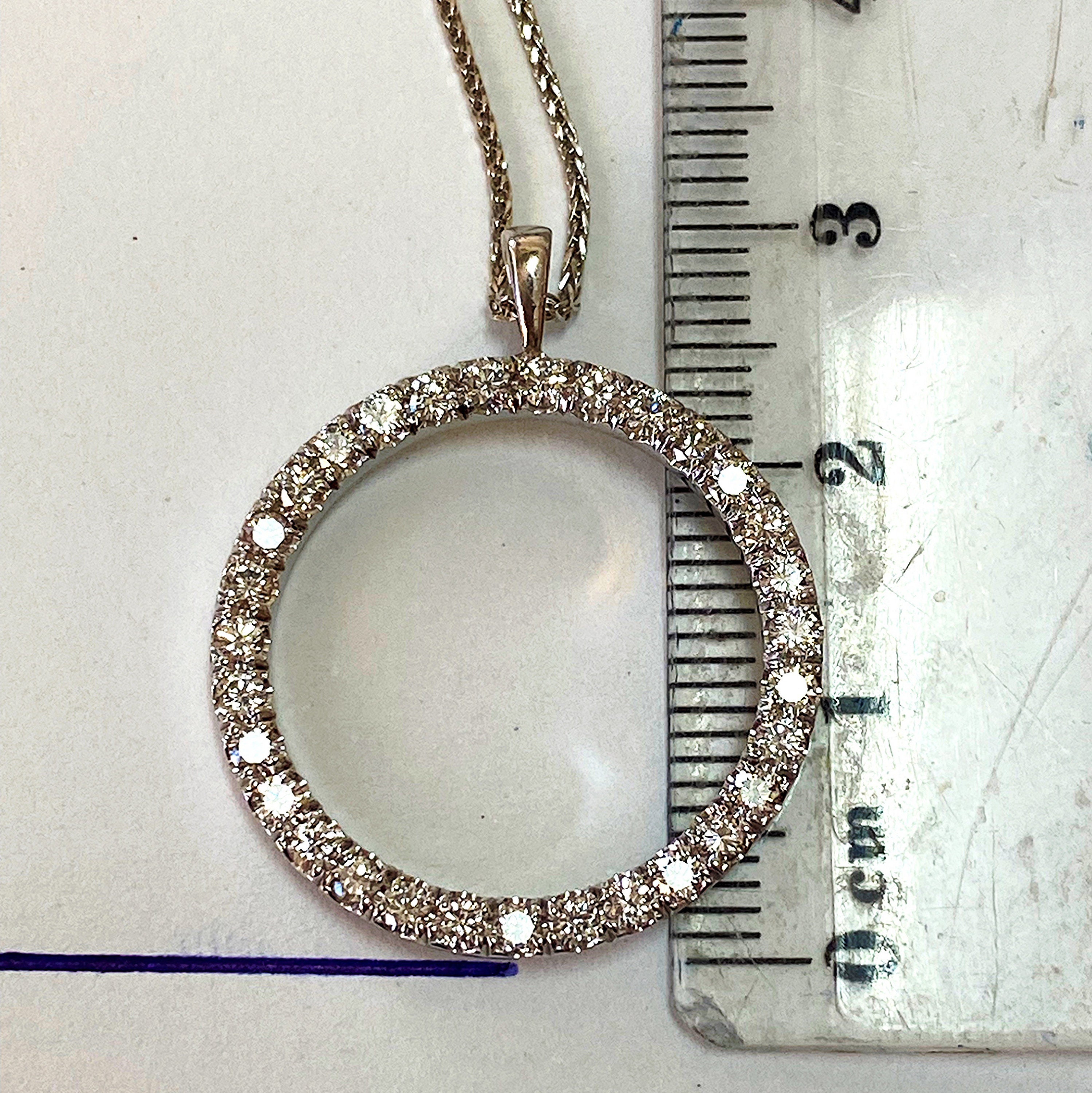1 Carat Diamond Necklace, Diamond Pendant Necklace, Diamond Circle ...