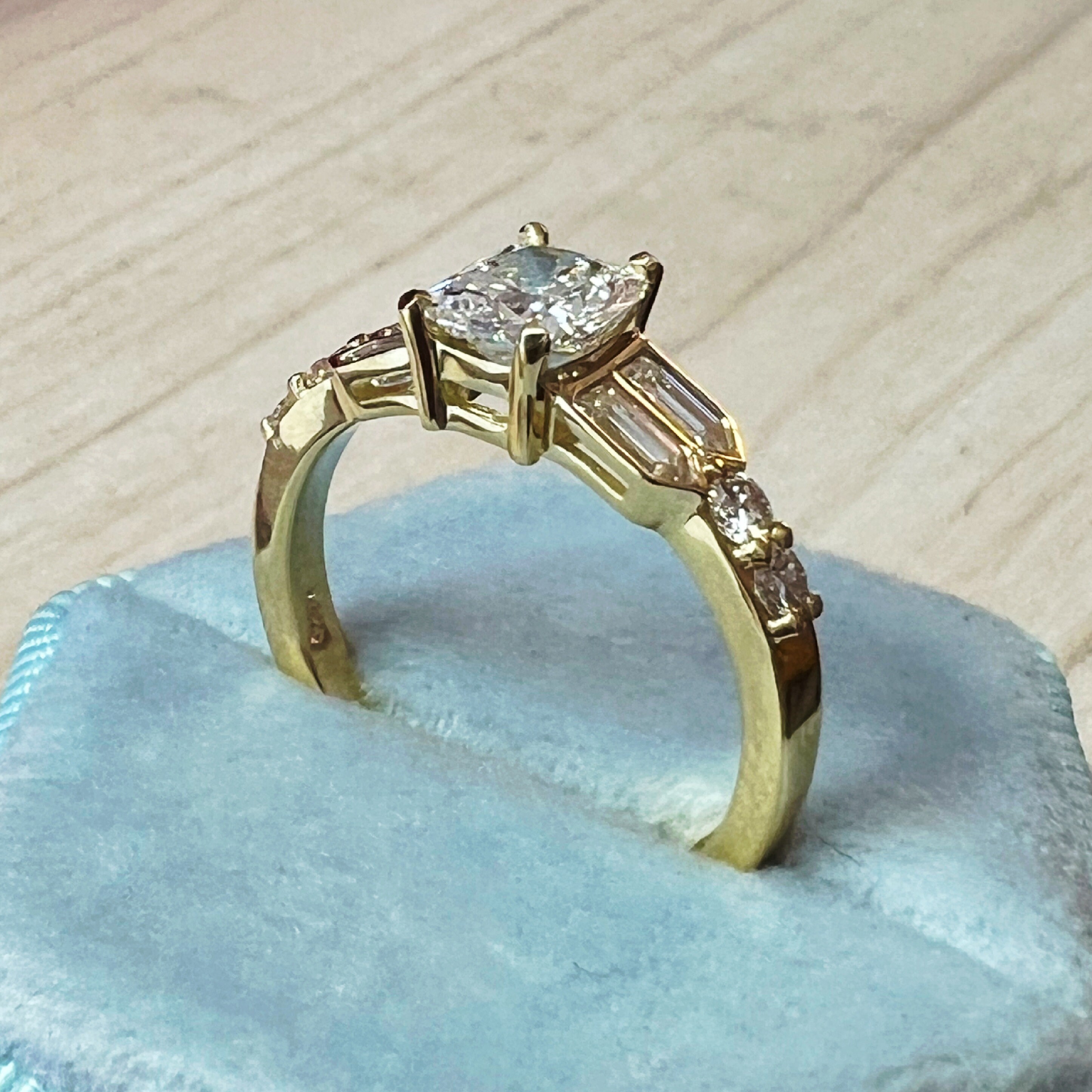 Elongated Cushion Cut Engagement Ring Step Cut Ring Baguette - Etsy