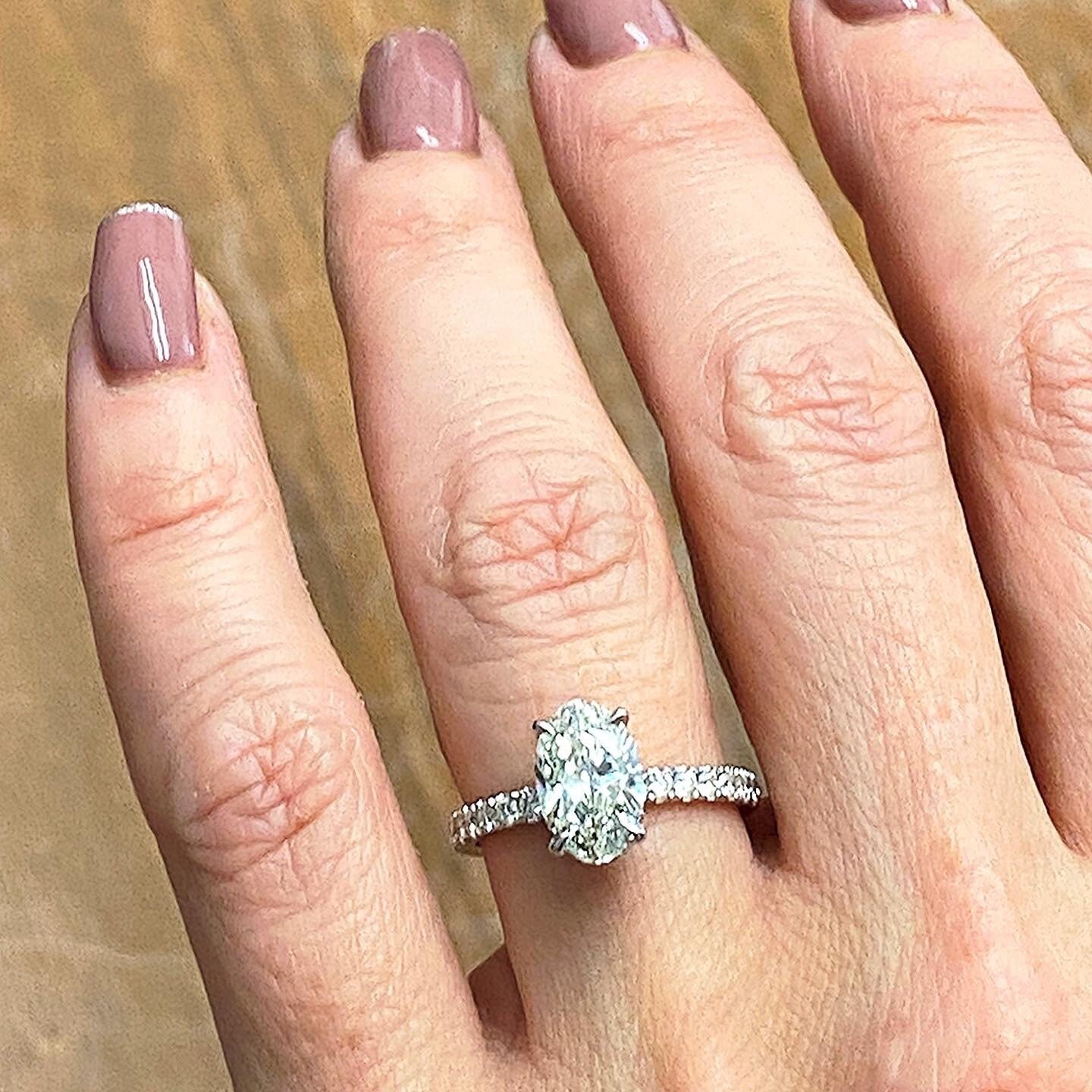 Oval Engagement Ring, 2 Carat Oval Diamond Ring, Hidden Halo Oval Cut ...