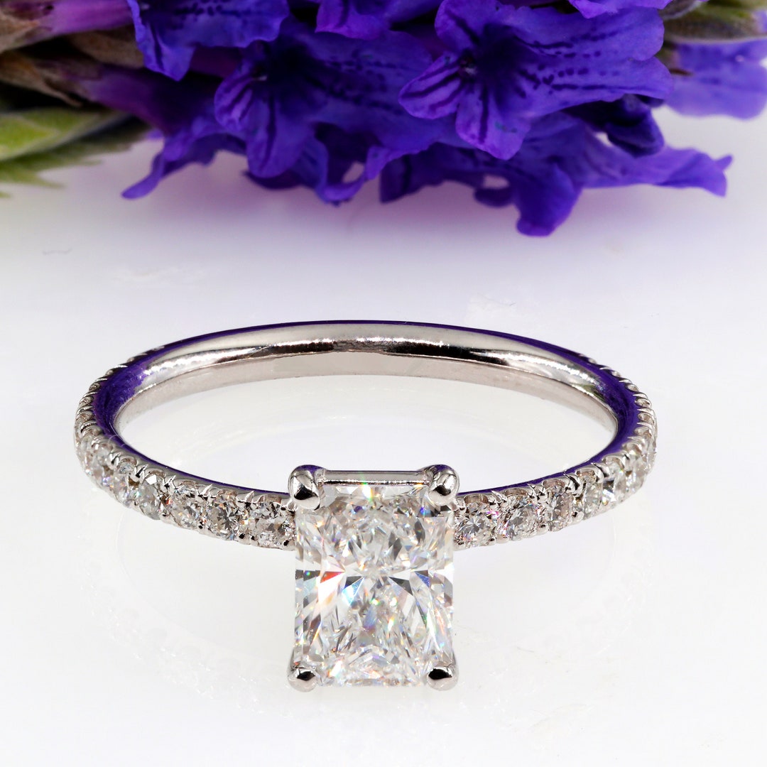 Radiant Cut Engagement Ring Elongated Radiant Cut Engagement - Etsy