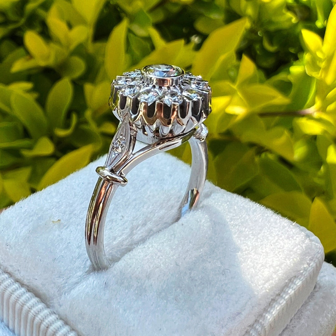 Natural Diamond Engagement Ring, Vintage Rings,unique Engagement Ring ...